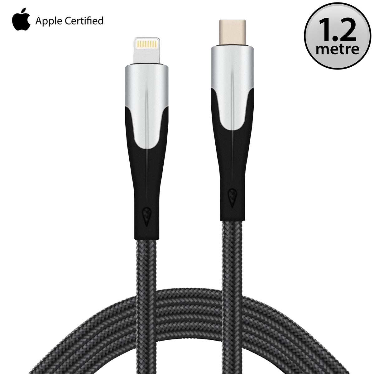 Vibe USB C to Lightning Cable 1.2M MFi Certified Braided iPhone Charge ...